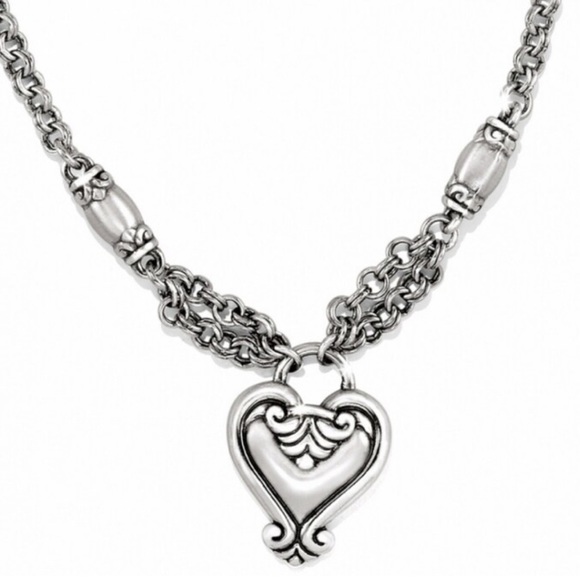 Brighton | Jewelry | Brighton Blair Silver Heart Necklace | Poshmark